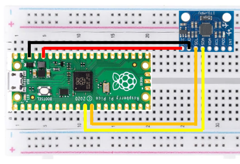 Se positionner avec une Centrale Inertielle: Raspberry Pi Pico et MPU6050